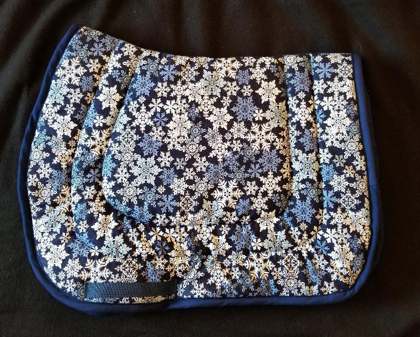 Royal Blue Stamped Flakes | Cats Custom Saddle Pads